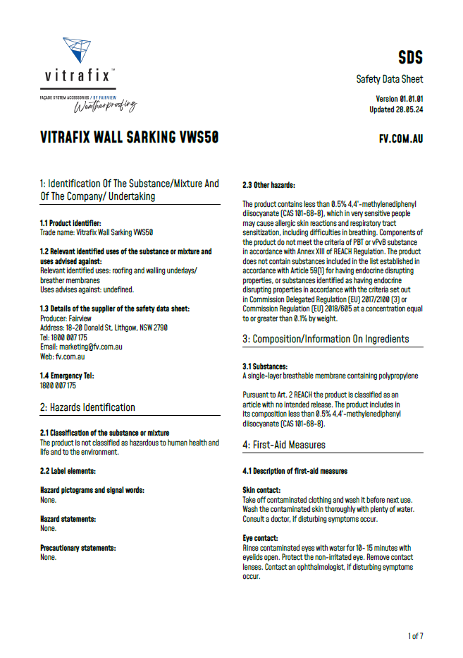 Vitrafix Weatherproofing | Watertight Sarking Products | Fairview